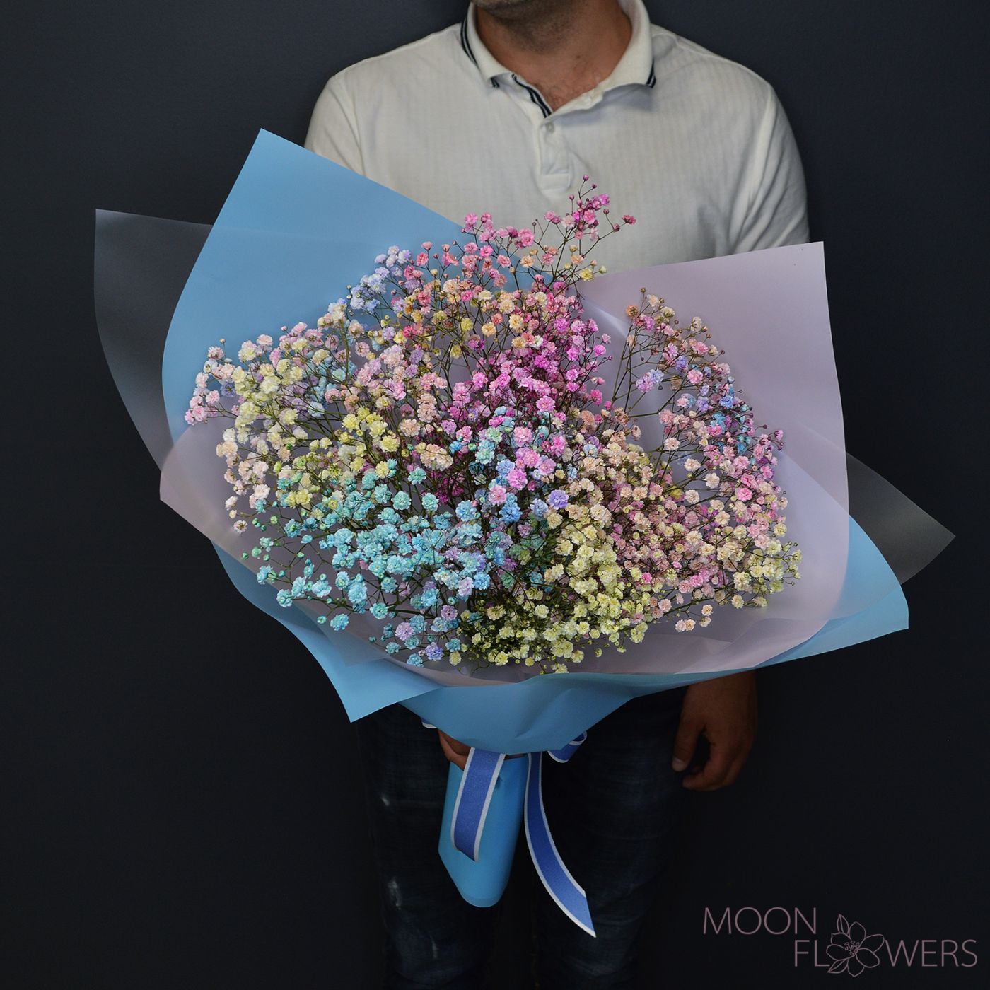 Доставка цветов MoonFlowers - Букет из разноцветной гипсофилы (S)